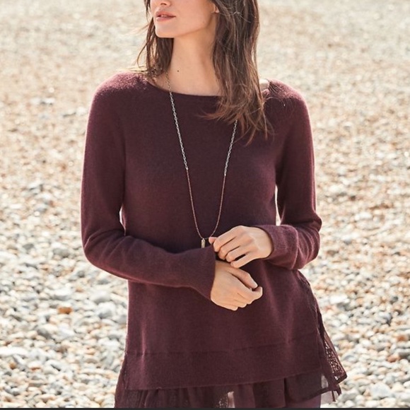 Garnet Hill | Sweaters | Garnet Hill Shirttail Cashmere Sweater | Poshmark